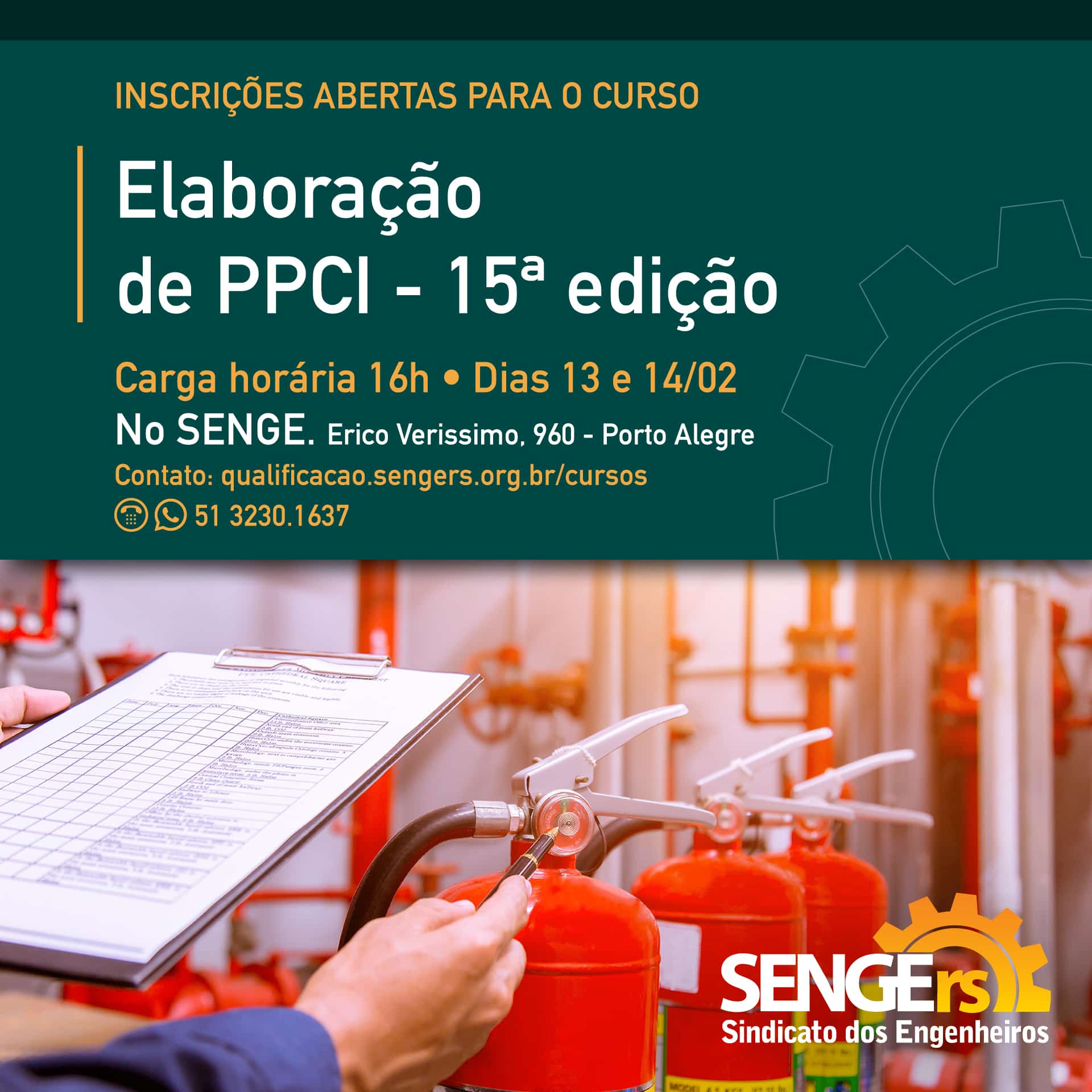 CURSO SOBRE ELABORAÇÃO DE PPCI COM INSCRIÇÕES ABERTAS - SENGE-RS