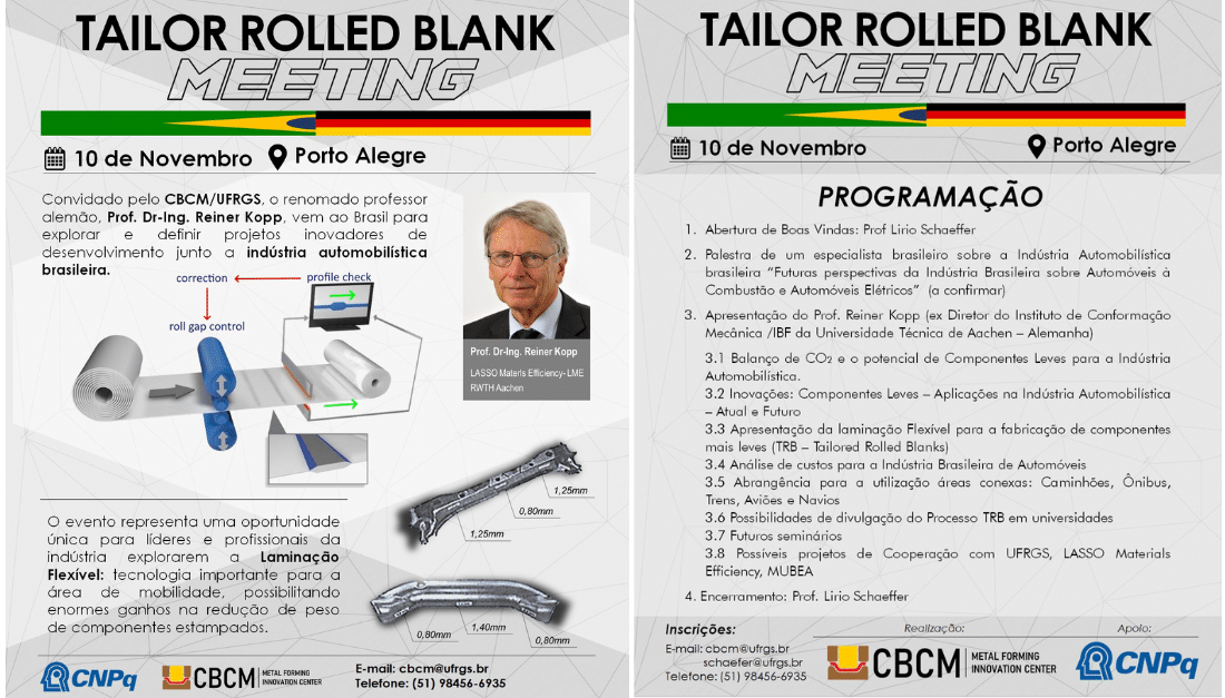 Porto Alegre sedia 1º Encontro Nacional sobre TAILOR ROLLED BLANK ...